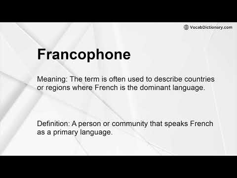Francophone Meaning