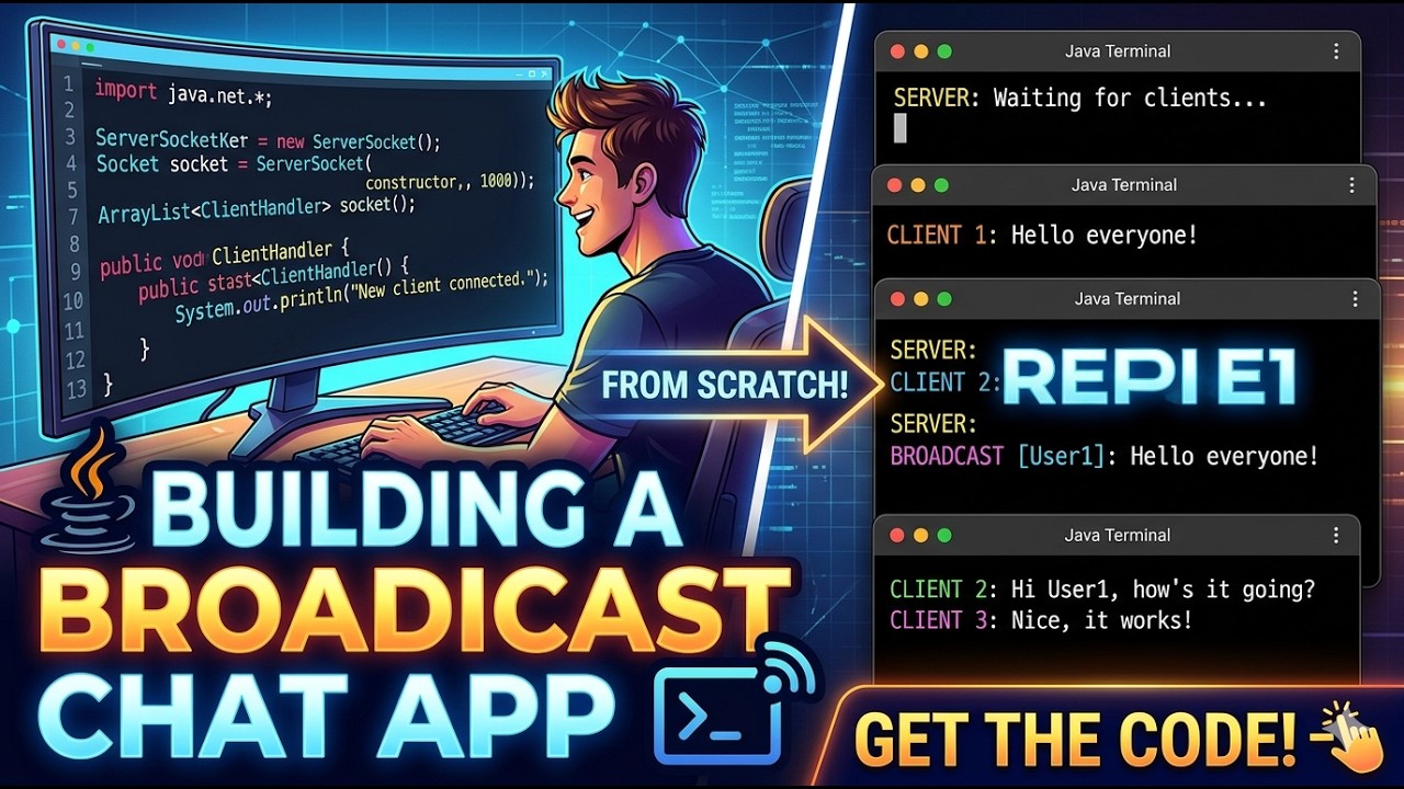 Build a TCP Chat App in Java from Scratch | Broadcast Server + Multi-Client System (Terminal Based)