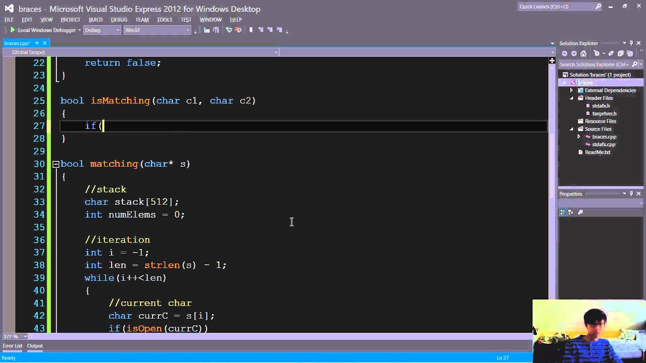 [TUTORIAL!] Matching Brackets Program