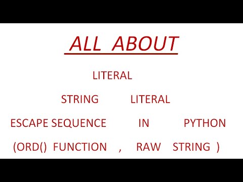 literals in python- part-1 string literals in python|hmtech