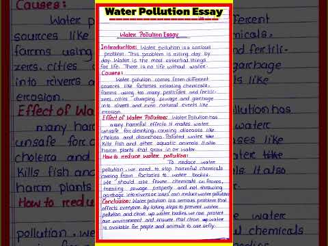 Essay on water Pollution in English l Water Pollution essay in english l #wateepollutionessay