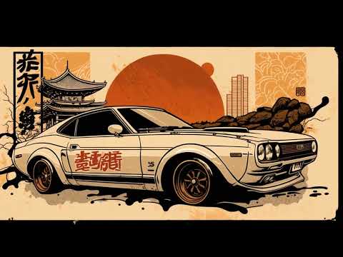 Toyota Celica in Ukiyo-e Style