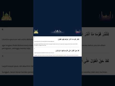 Surat Yasin: Arab, Latin dan Terjemah Lengkap - Surat yasin ayat nomor 6-7