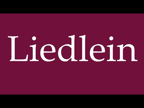 How to Pronounce ''Liedlein'' (Little song) Correctly in German