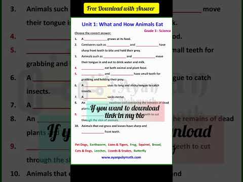 Science Worksheets - Free Download from my website #viral #youtubeshorts #shorts #download #words