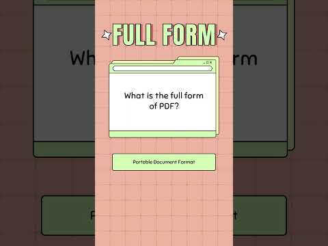 What is the full form of PDF #PDF #fullform