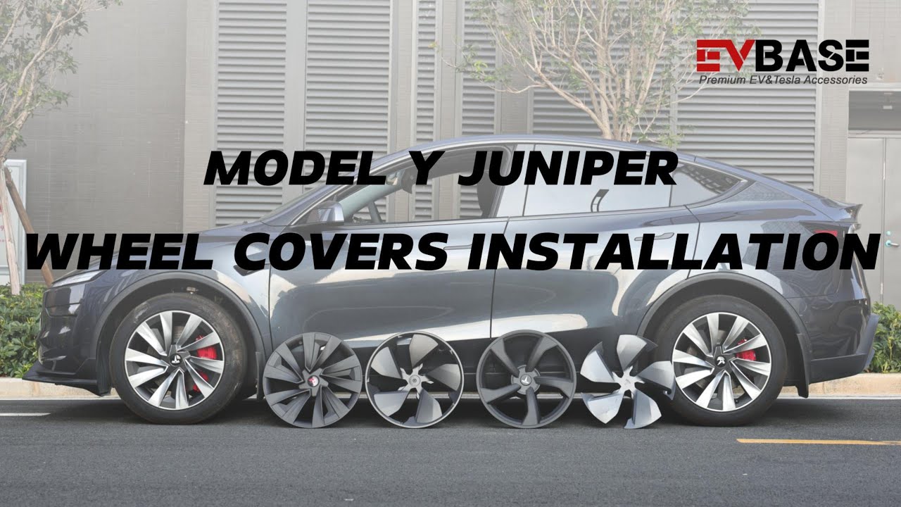 Wheel Covers for Model Y Juniper 19’’ Crossflow Wheels OEM-Style Black Wheel Caps