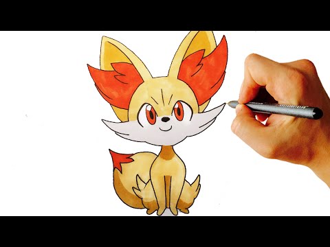 How to draw Fennekin from Pokemon X Y 6 Gen easy step by step drawing