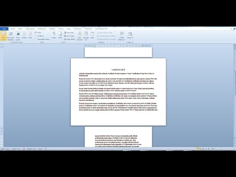 Change the page orientation and size of a single paqe in a Word document [Word 2010, 2016]