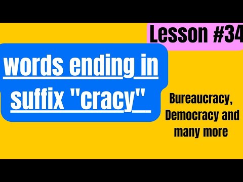 Some words ending in suffix "Cracy"