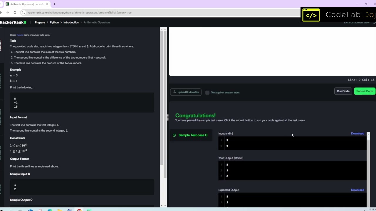 HackerRank - Python Arithmetic Operators Problem Solution Explained