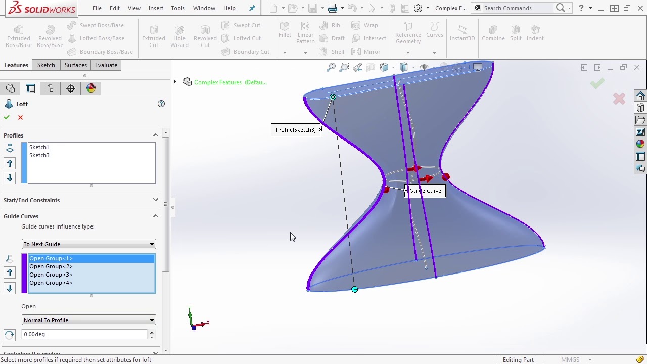 Solidworks Tutorial 41 : Complex Features