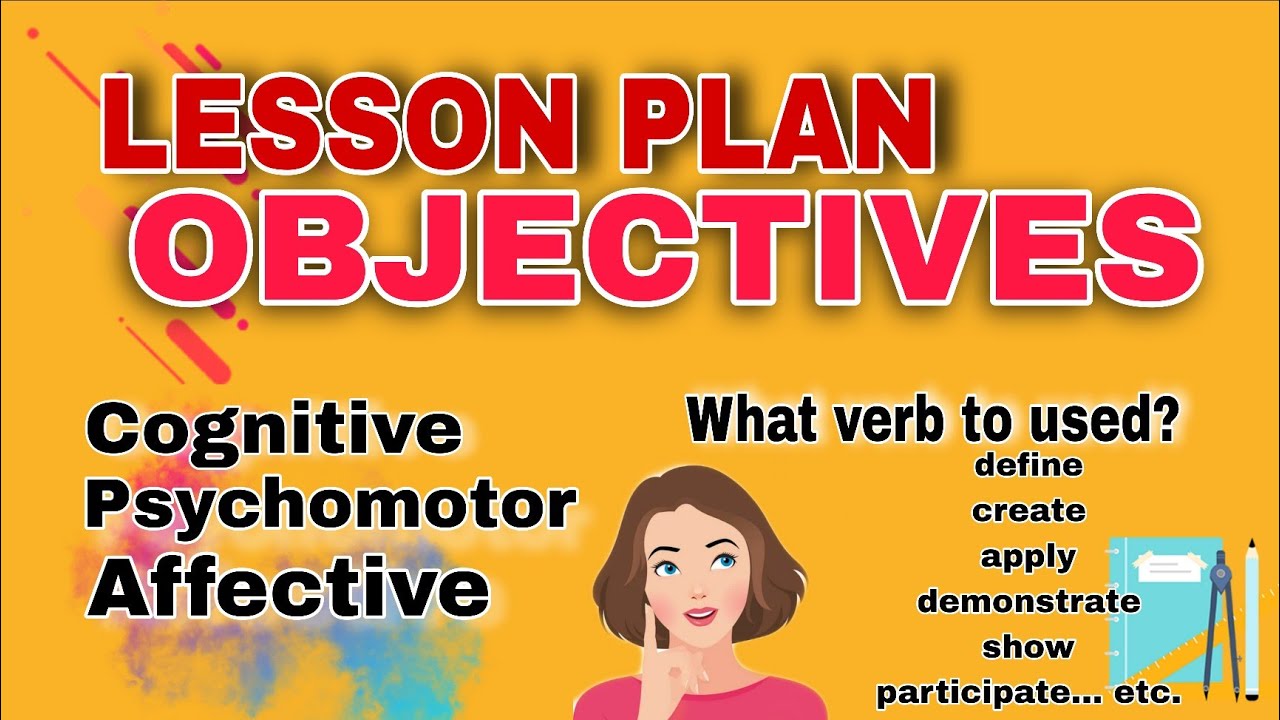LESSON PLAN OBJECTIVES COGNITIVE, PSYCHOMOTOR AND AFFECTIVE OBJECTIVES VERB USED