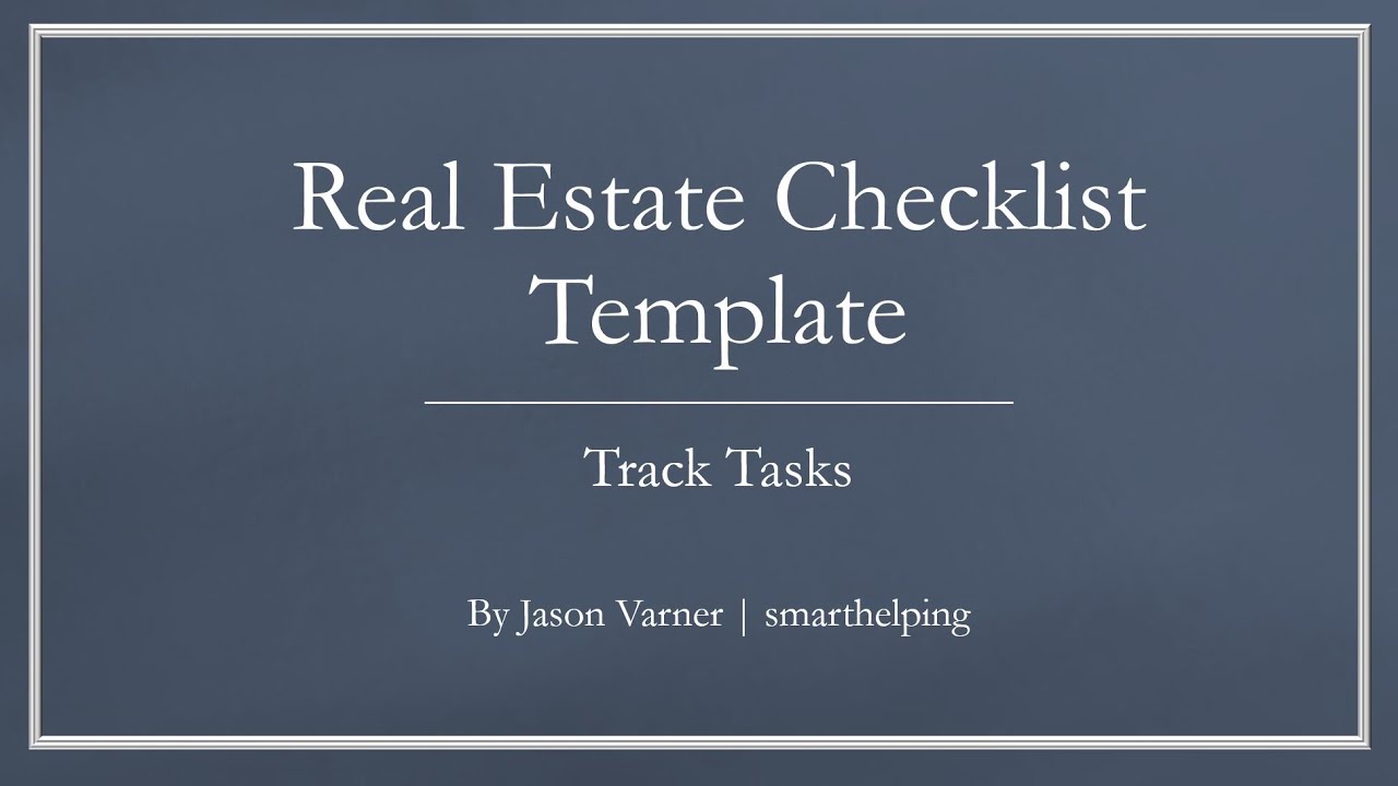 General Real Estate Checklist Template