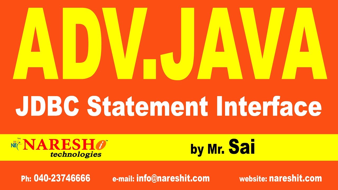 JDBC Statement Interface Part 2 | Advanced Java Training Tutorial | Mr. Sai