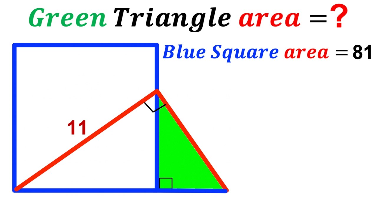 Can you find the Green shaded Triangle area? | (Square) |#math #maths | #geometry