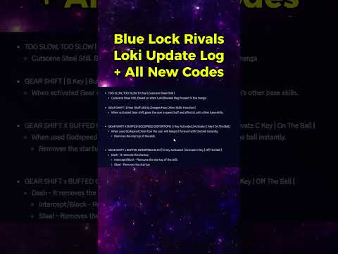 BLUE LOCK RIVALS UPDATE + NEW CODES IN BLUE LOCK RIVALS ROBLOX! (LOKI UPDATE)