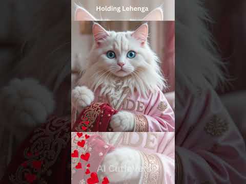 Glamorous White Cat Ready for Wedding! πΎπ #shorts #cats #aicat