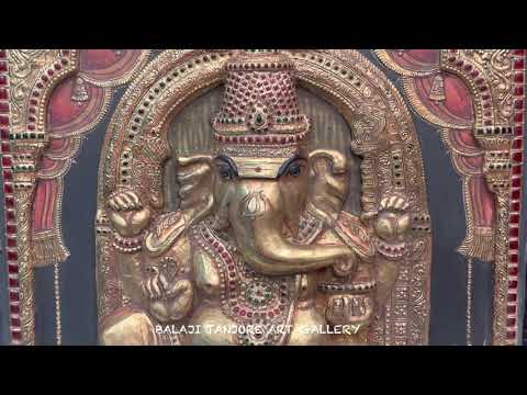 Karpaga Vinayar antique tanjore painting | Balaji tanjore art gallery | call/WhatsApp : 6383884488