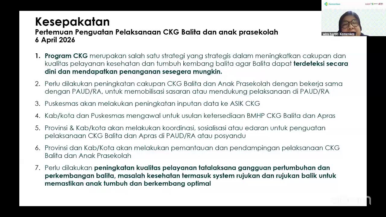 Penguatan Pelaksanaan Pemeriksaan Kesehatan Gratis Bagi Sasaran Balita dan Anak Prasekolah