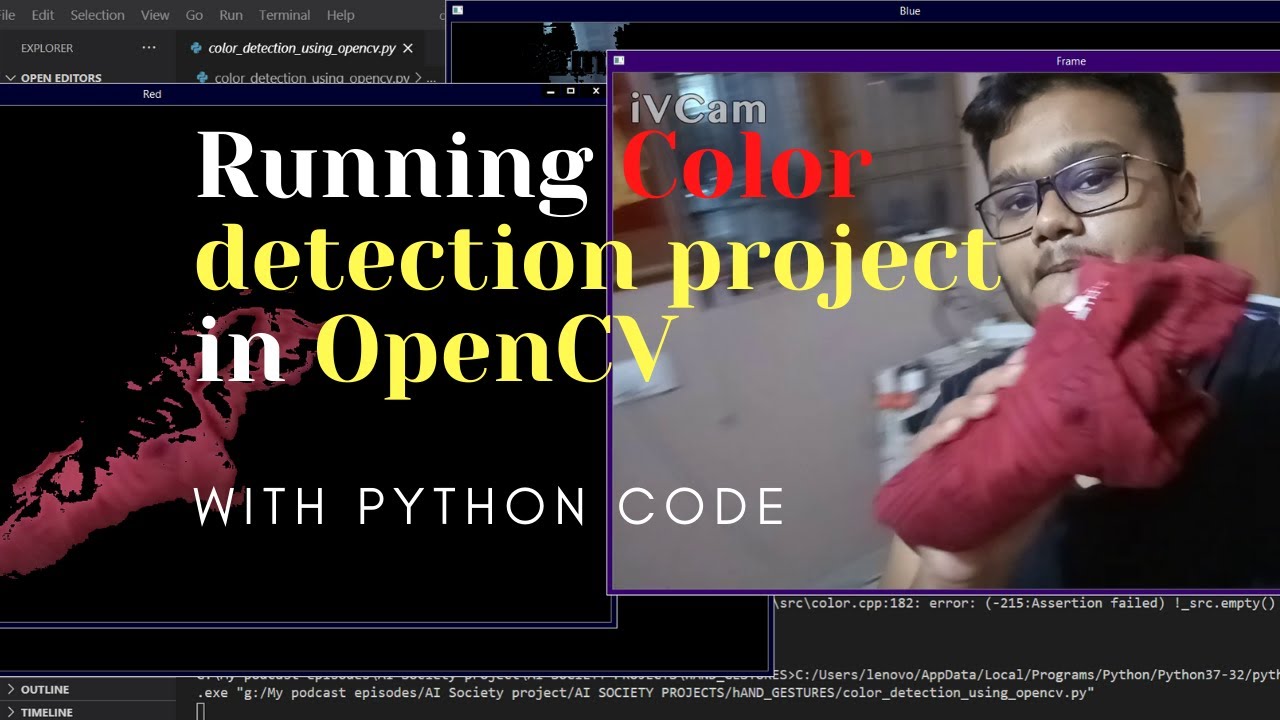 Color Detection Project in OpenCV Python (Level = Easy) | AI SOCIETY | Sameer Nigam