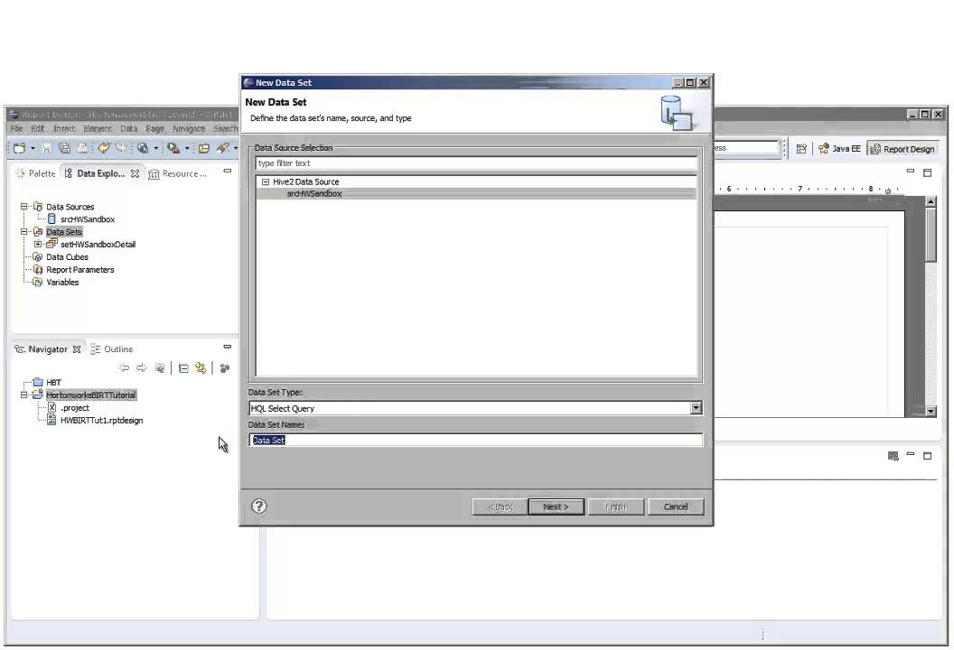 Create BIRT Project, BIRT Report, Data Source and Data Sets