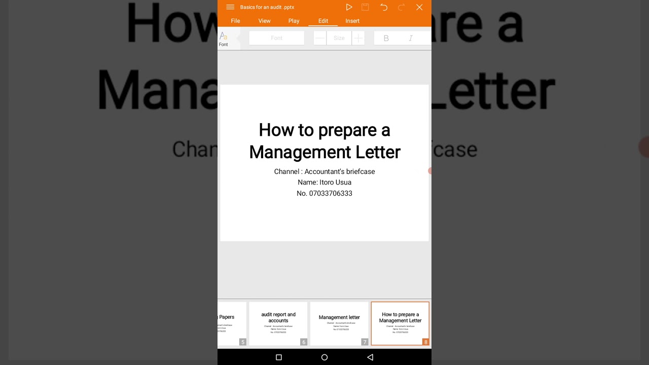 How to prepare a management letter