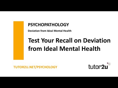 Psychopathology - Deviation from Ideal Mental Health - Test Your Recall | AQA A Level Psychology
