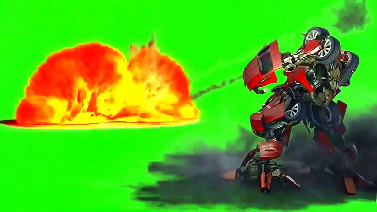 Transformer auto-botes video green screen