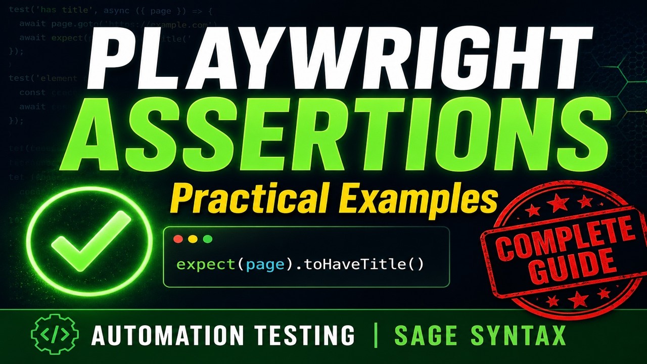 Playwright Assertions Tutorial | Every Type with Practical Examples
