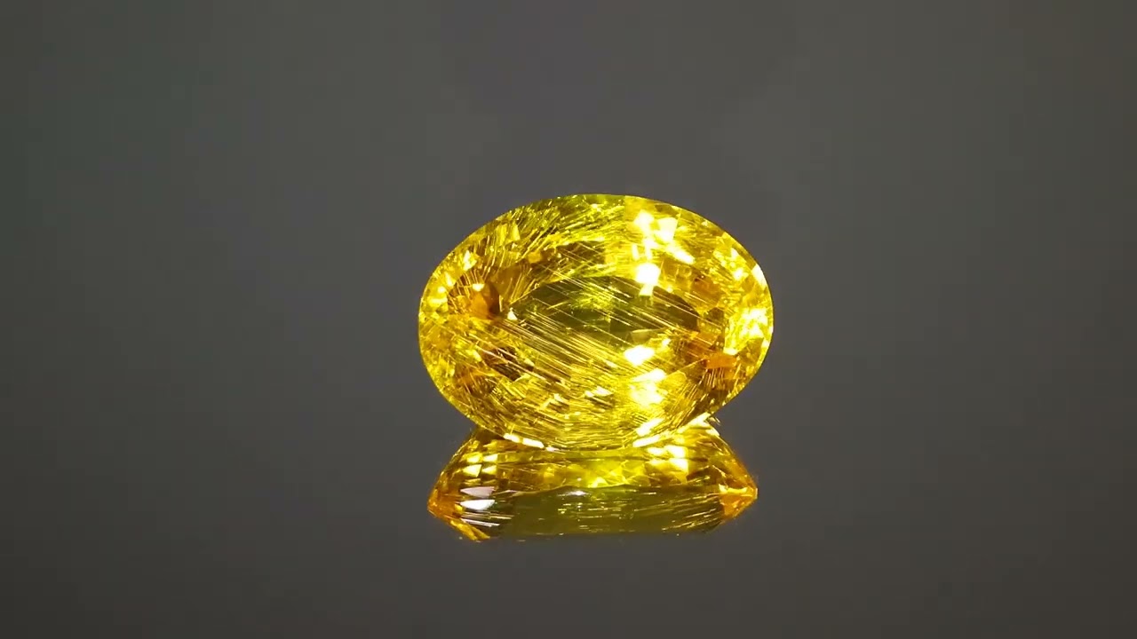 Record Neon Danburite Ring at 34.52 carats by Kat Florence KF09193