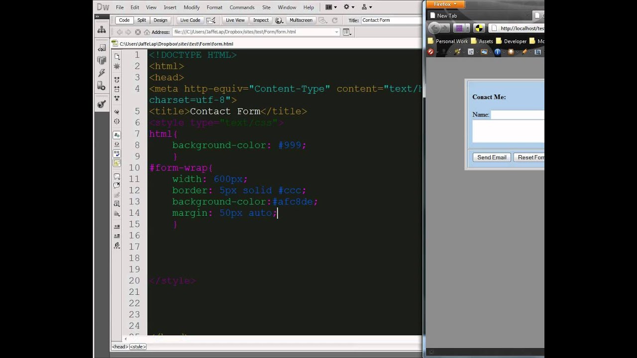 Basic Contact Form HTML and CSS