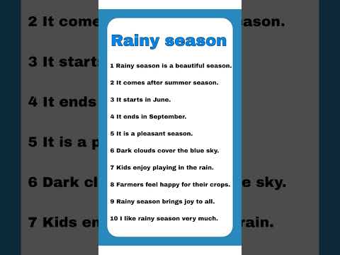 10 lines on Rainy Season in English | Essay On Rainy season in english| Rainy season essay 10 lines