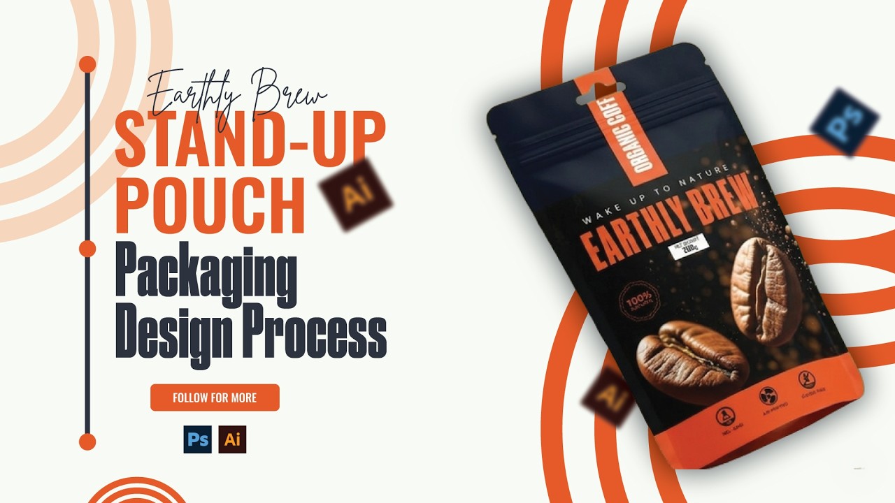 Stand-Up Pouch Packaging Design Process | Adobe Illustrator Tutorial