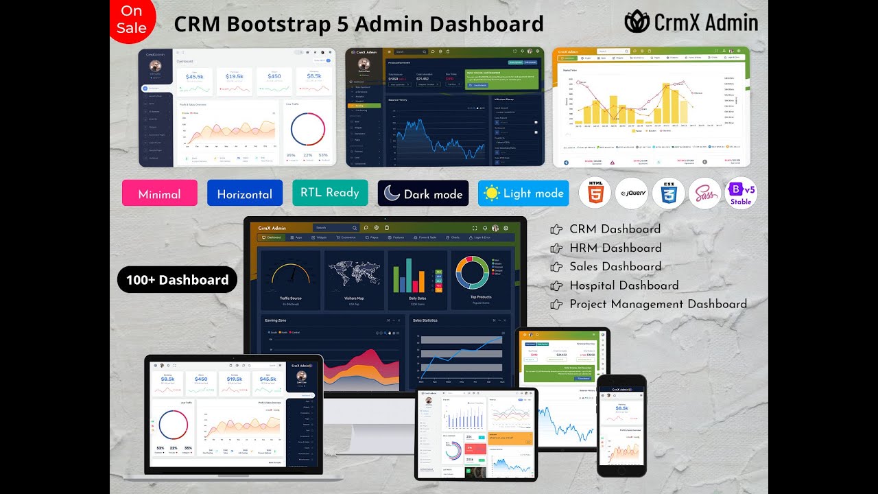 CrmX Admin - CRM Dashboard Design And Software Admin Ui Kit