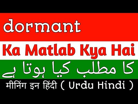 dormant Meaning In Urdu | dormant Meaning | dormant Ka Matlab Kya Hota Hai | dormant Ka Meaning