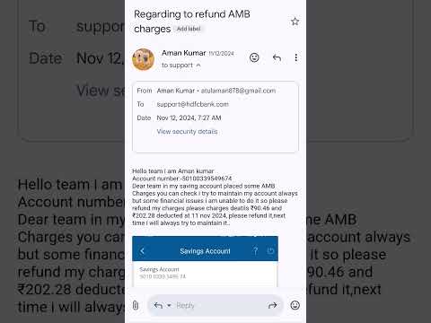 HDFC AMB Charges Refund Process👍HDFC maintenance charge refund kaise milega🤔HDFC charges refund