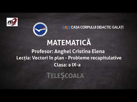 Matematică - Clasa a 9-a - Vectori în plan. Probleme recapitulative
