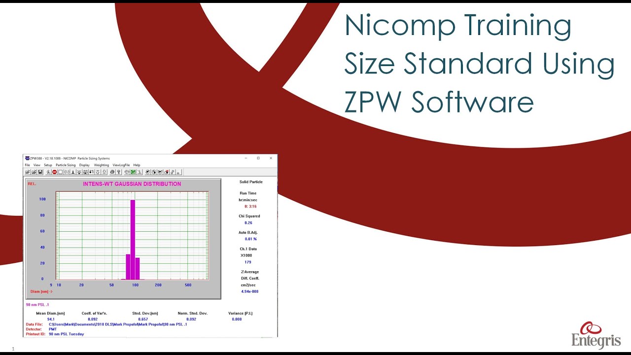 Nicomp Training - Measuring a Size Standard Using ZPW Software