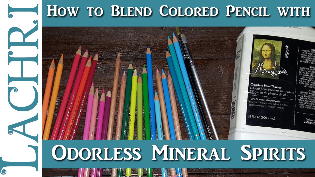 How to use Odorless Mineral Spirits to blend Colored Pencil - tips and techniques w/ Lachri