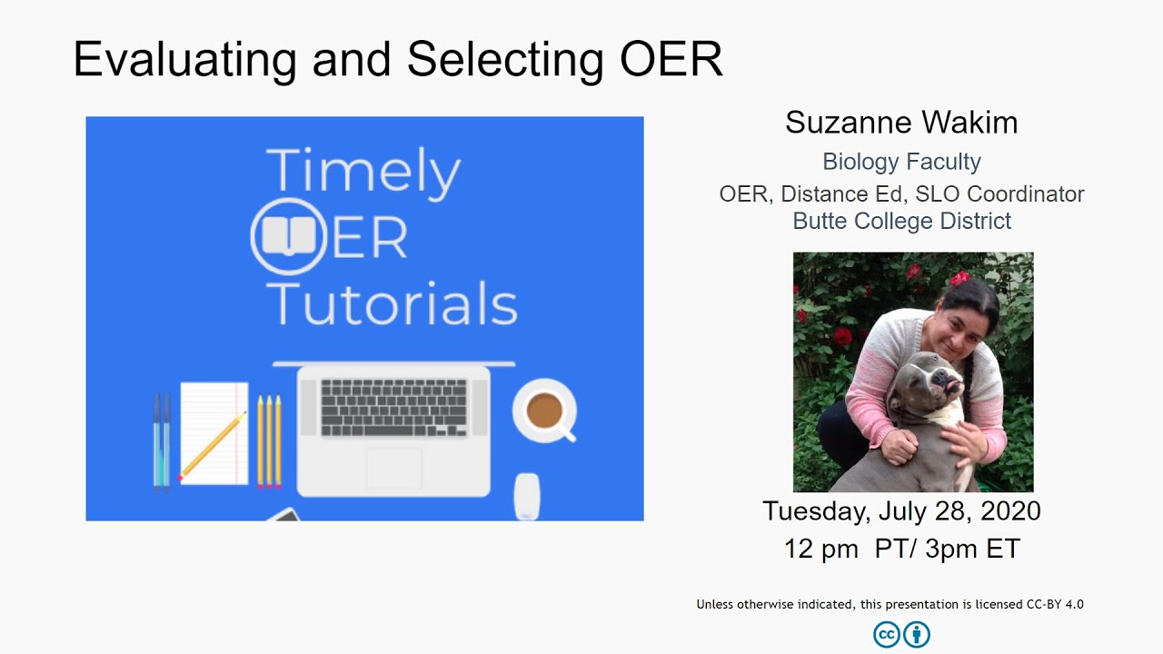 Timely OER Tutorials Week 5: Evaluating and Selecting OER