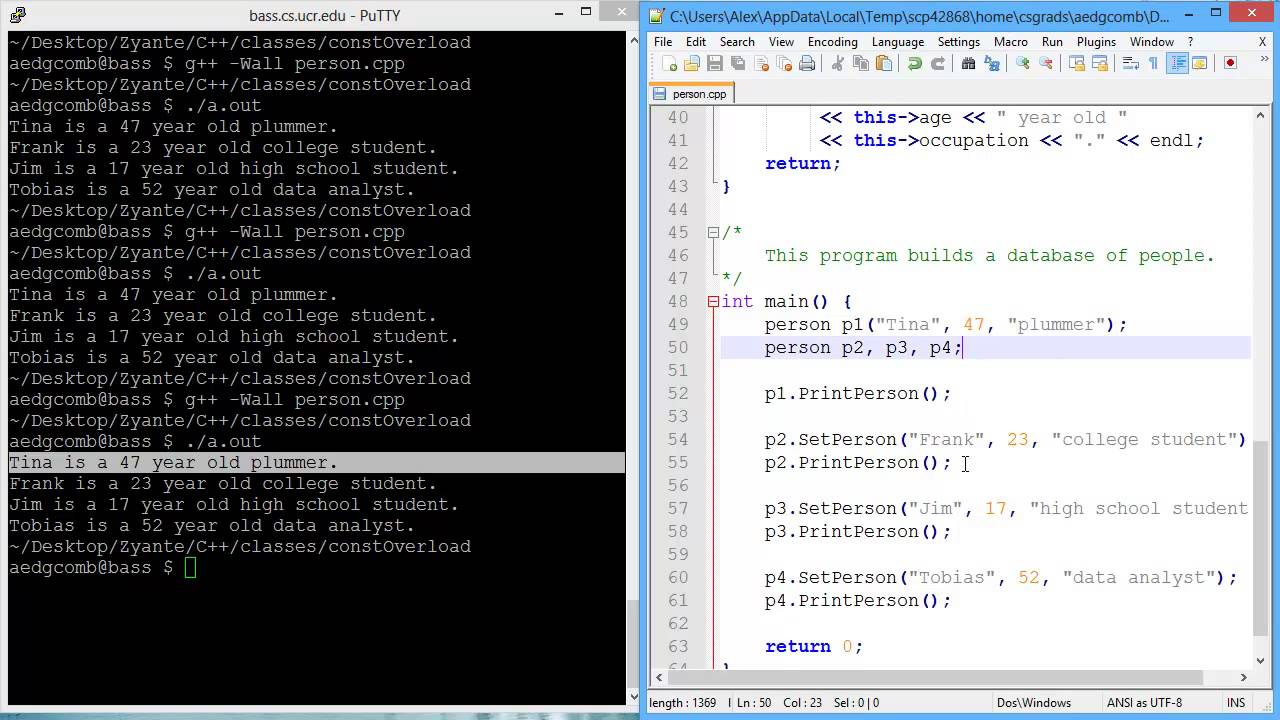 Programming example: Overloading class constructor