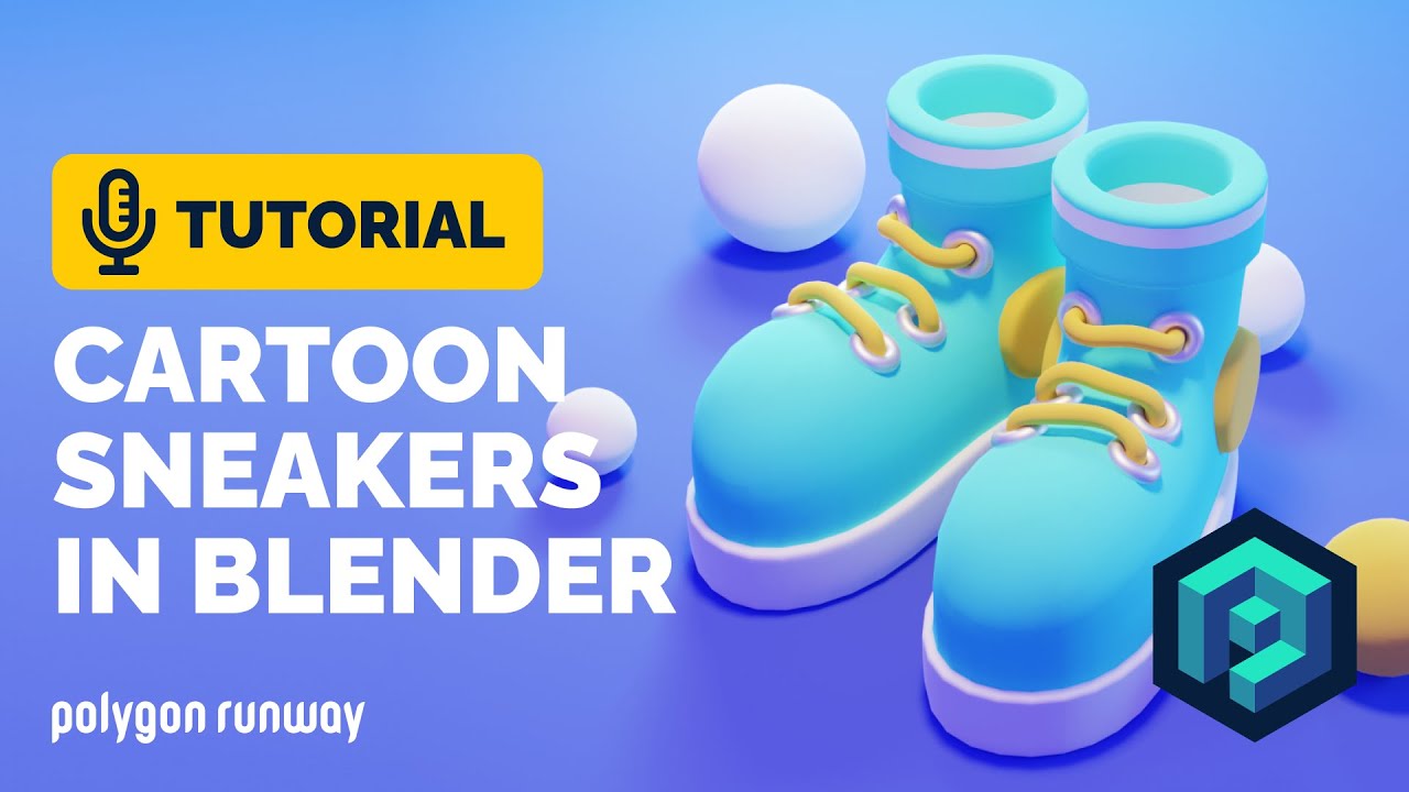 3D Cartoon Sneakers Full Blender Tutorial | Polygon Runway