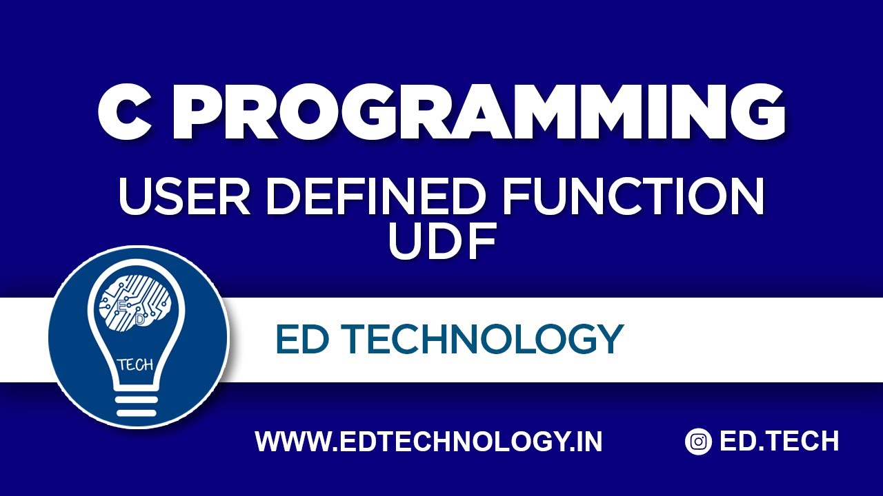 User Defined Function (UDF) in C programming | C programming Lectures