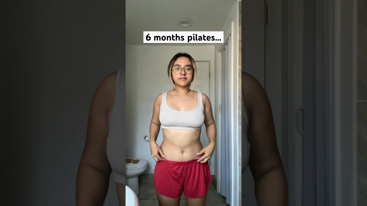 6 months of pilates transformation😳👀 #pilates #transformation #weightloss #core #beforeandafter