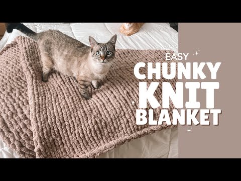 EASY Chunky Knit Blanket Tutorial For BEGINNERS!