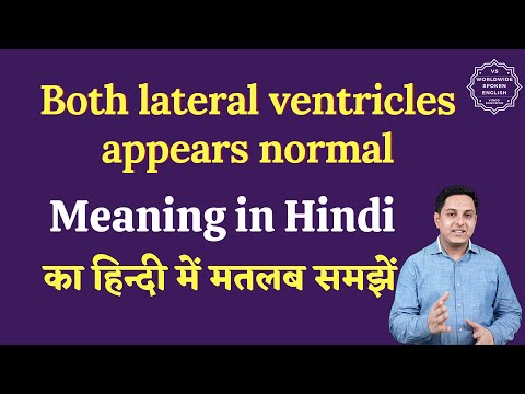 Both lateral ventricles appears normal meaning in Hindi | English to hindi