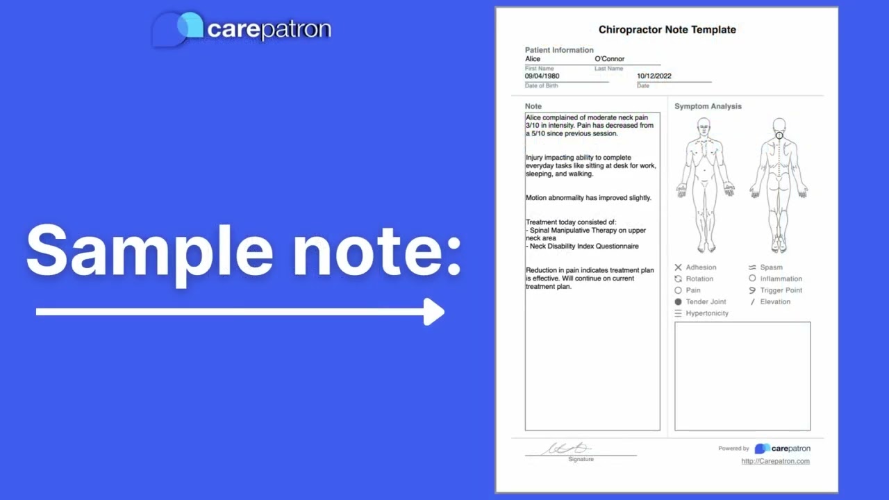 Chiropractor Note
