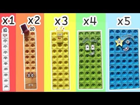 Numberblock Math Link Cubes 1 2 3 4 5 Times Table | Multiplication Numberblocks Compilation