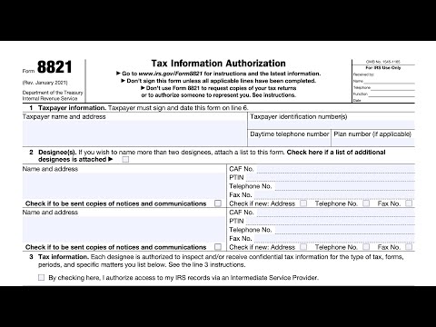 IRS Form 8821 Walkthrough - ARCHIVED COPY - READ COMMENTS ONLY